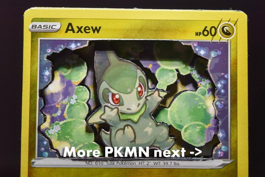 3D PKMN Cards: Axew, Altaria, Deino, Bagon, Shelgon - Etsy