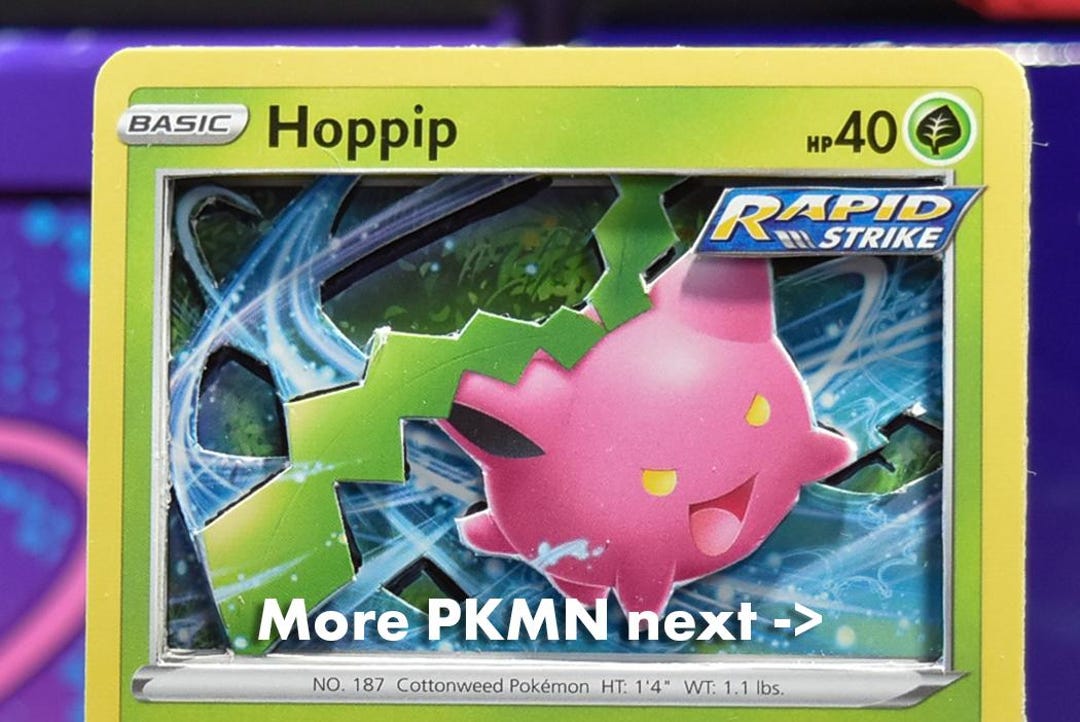 3D PKMN Cards: Hoppip, Skiploom, Shelmet, Yanma, Cherubi, Gogoat - Etsy