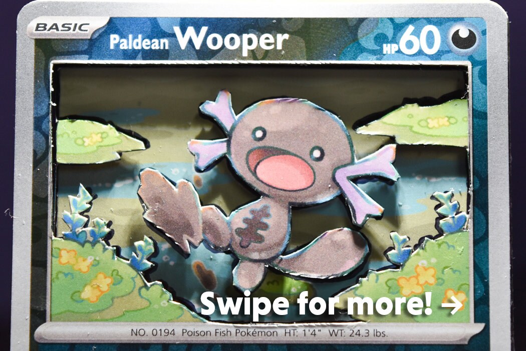 3D Pokemon Cards: Wooper, Tyranitar, Nidoking, Nidoqueen, Weezing ...