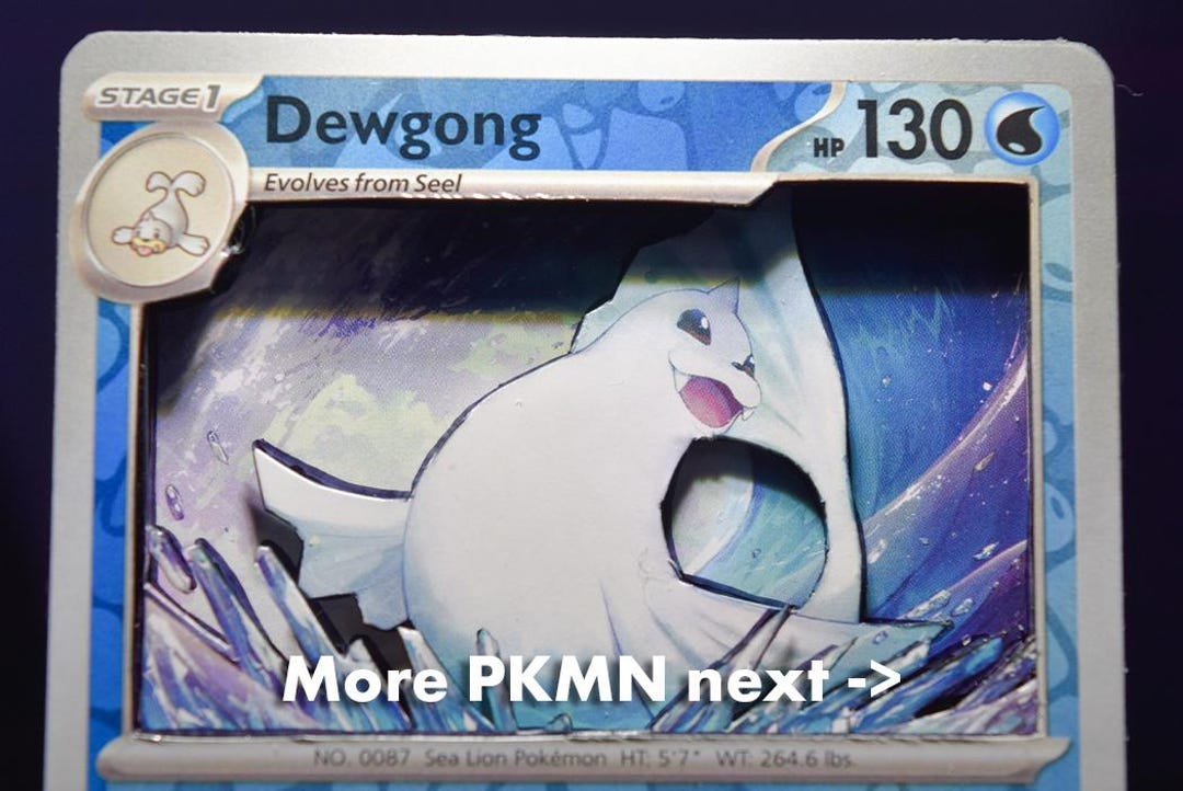 3D PKMN Cards: Dewgong, Slowpoke, Slowbro, Poliwrath, Tatsugiri ...