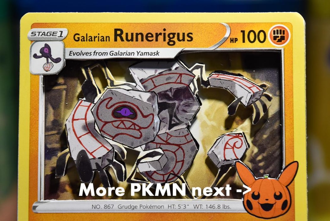 3D PKMN Cards: Runerigus, Shuppet, Banette, Drifloon, Drifblim ...
