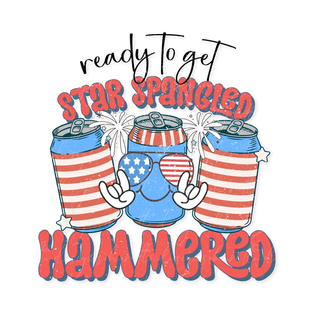 Star Spangled Hammered PNG Retro 4th of July T-shirt Design - Etsy
