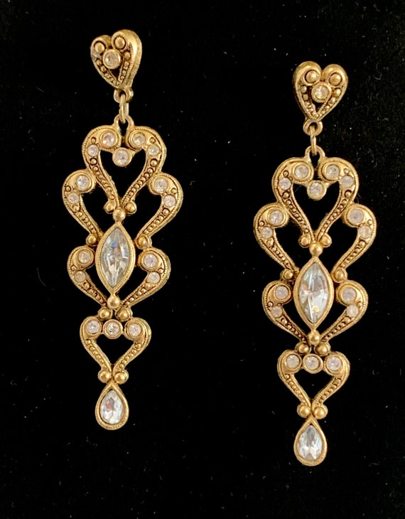 Gorgeous Vintage Avon Gold Tone and Rhinestone Pierce… - Gem