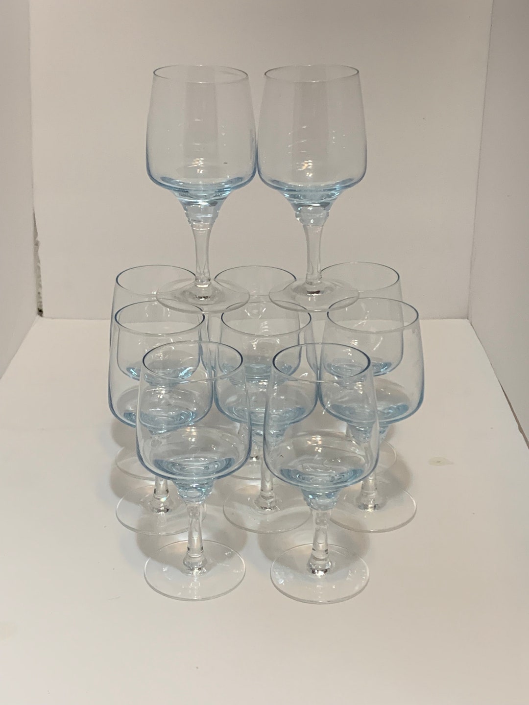 Set of 10 Sasaki Harmony Icy Azure Blue Collette Vintage Wine/cordial ...
