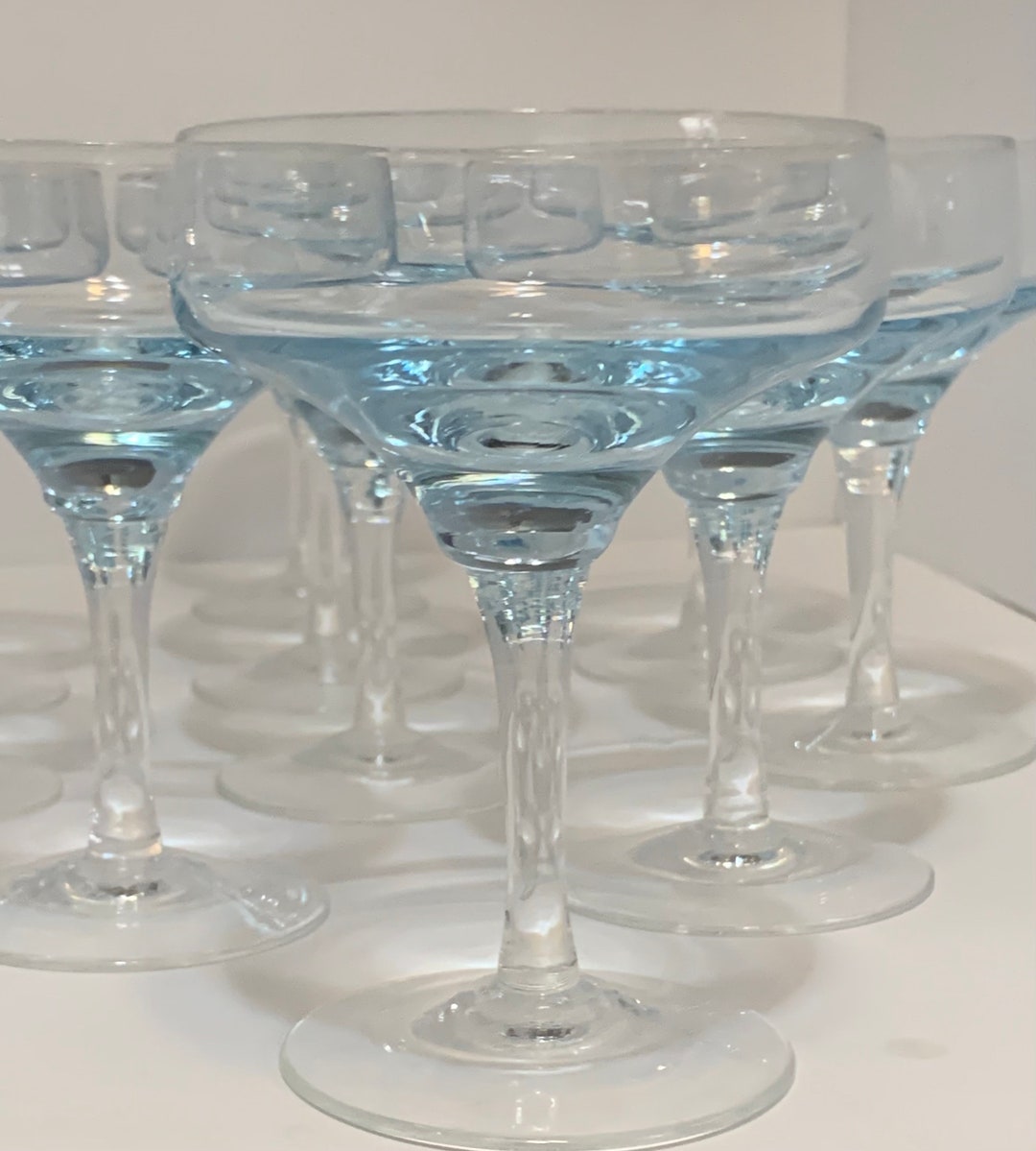 Set of 10 Sasaki Harmony Icy Azure Blue Collette Coupe Vintage ...