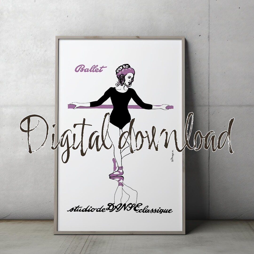 Ballet Poster Classical Dance Studio Printable, Ballerina Leotard ...