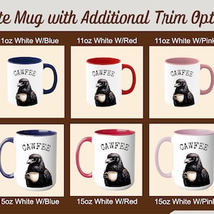 Cawfee Mug, Funny Crow Mug, Adorable Crow Drinking Coffee, Whimsical ...