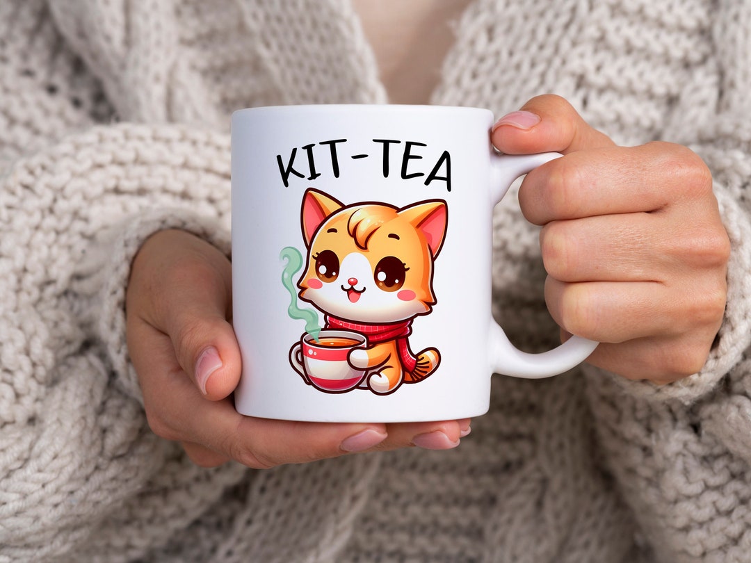 Funny Kit-tea Coffee Mug, Funny Cat Lover Gift, Tea Lover Gift, Funny ...