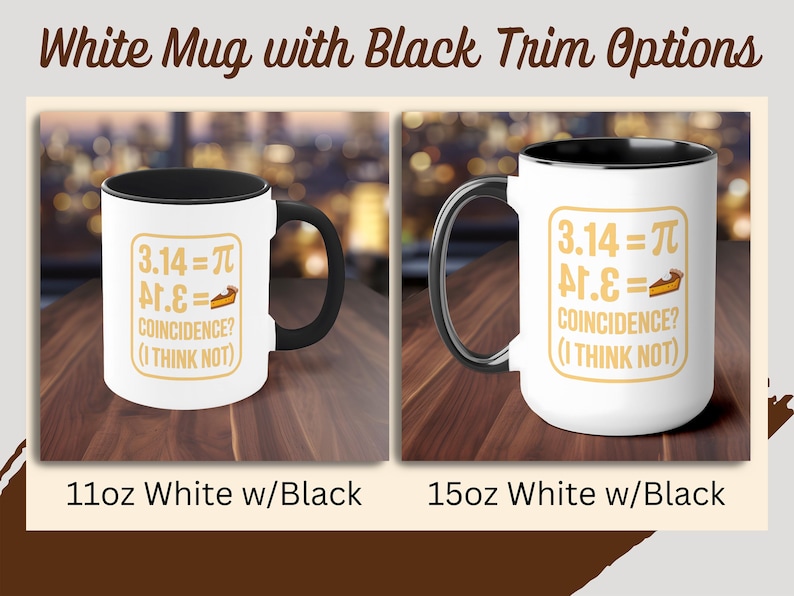 Pi Pie Coincidence Mug, Funny Pi Mug, Pi Day Gift, Math Teacher Gift ...
