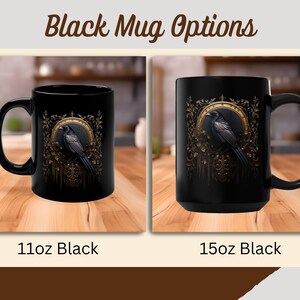 Gothic Raven Mug, Dark Academia Mug, Black Witchy Coffe Cup, Goblincore ...