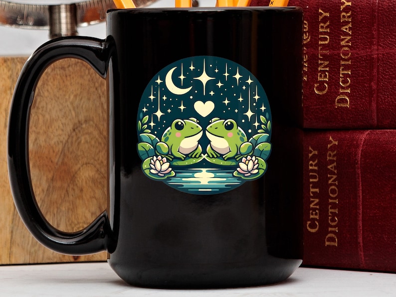 Frogs in Love Mug, Cottagecore Frog and Toad Coffee Cup, Book Lover ...