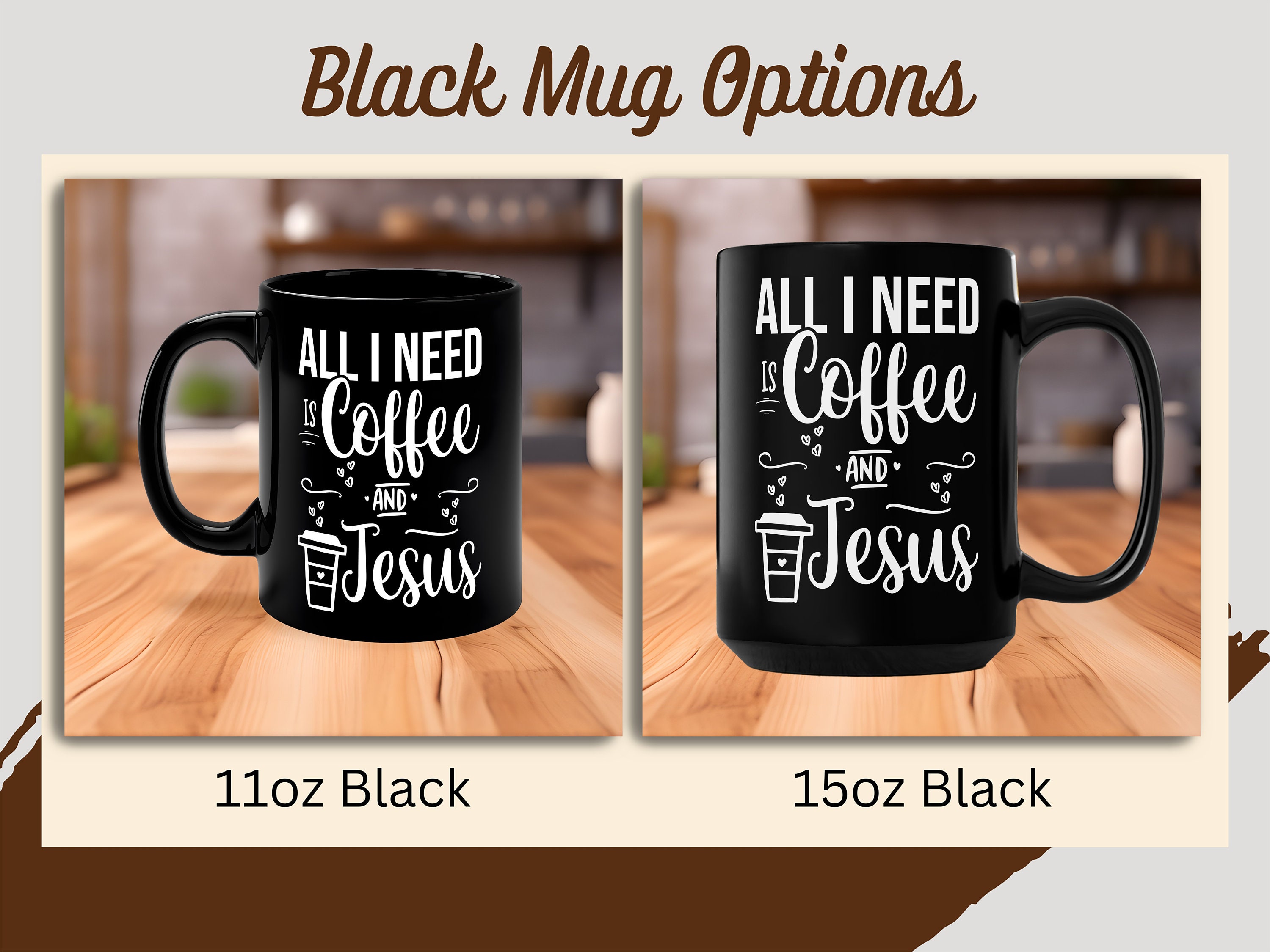 Jesus and Coffee Mug, Religious Coffee Cup, All I Need is Coffee and ...