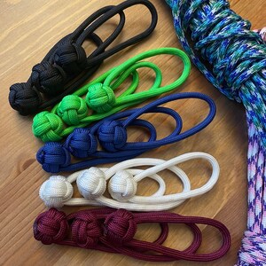 Monkey Fist Zipper Pull Paracord Mini Knot | Pack of 3 or 6 | Custom ...