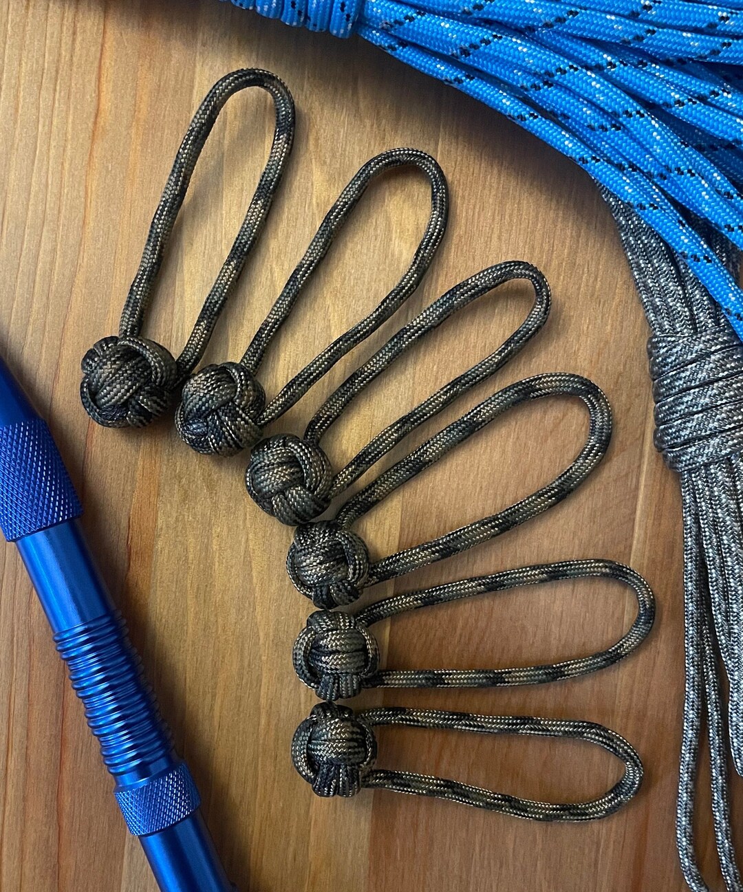 Monkey Fist Paracord Zipper Pulls Mini Knot Tactical Camo Pattern Set ...