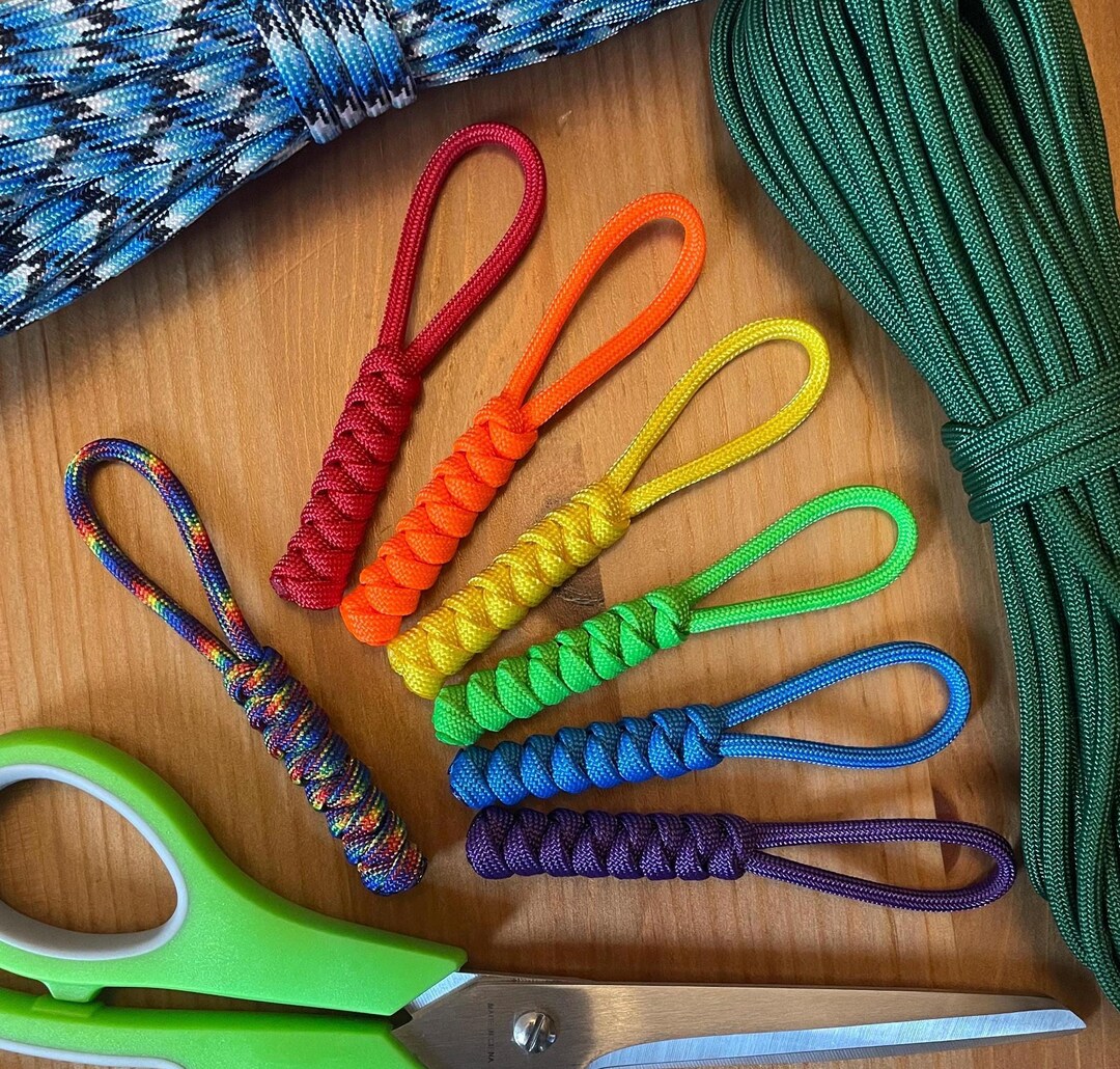 Paracord Zipper Pulls - Rainbow Pack - Snake Knot - Pack of 7 - Etsy