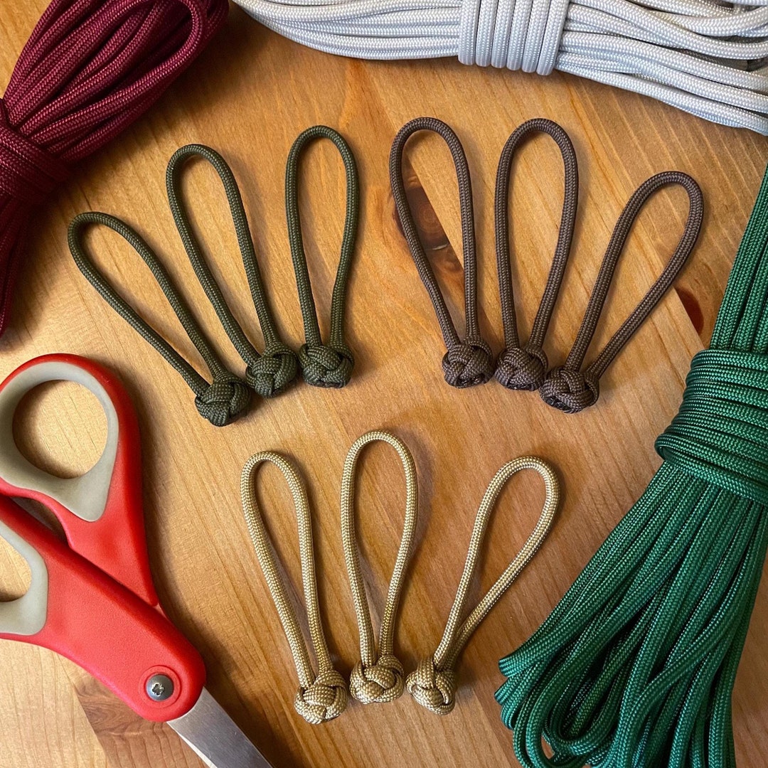 Paracord Zipper Pull Diamond Knot | Pack of 1, 3, or 6 | Handmade Tab ...