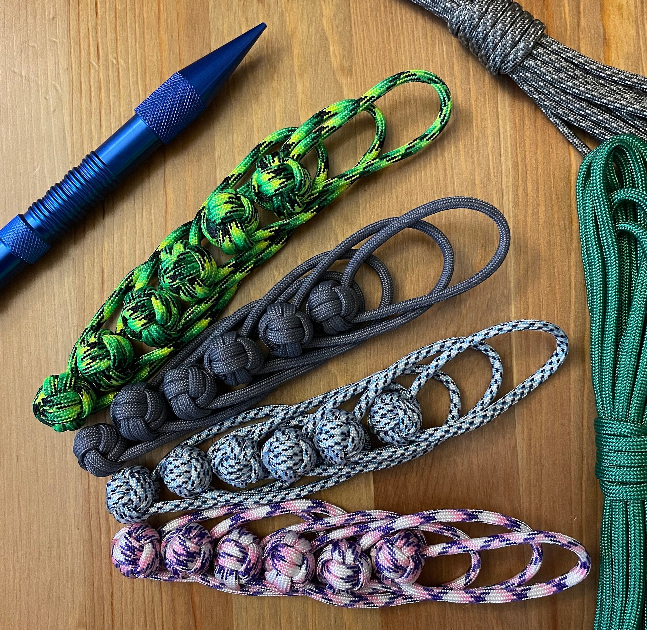 Monkey Fist Zipper Pull Paracord Mini Knot Custom Handmade Tab Pull for ...