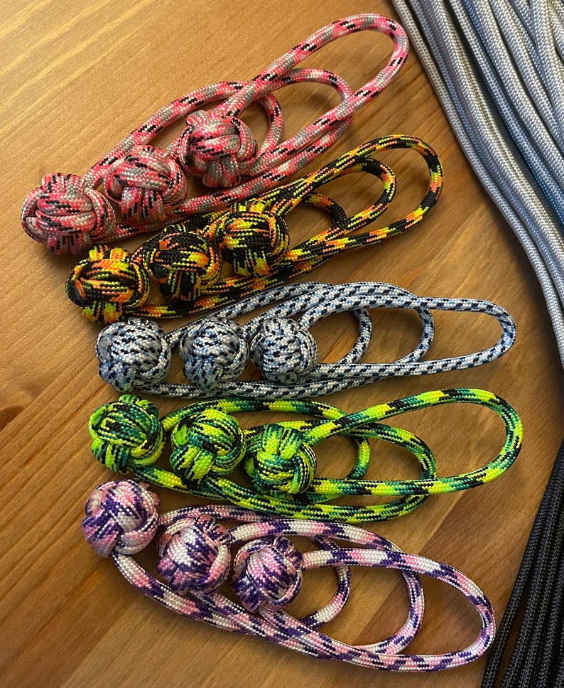Monkey Fist Zipper Pull Paracord Mini Knot Custom Handmade Tab Pull for ...