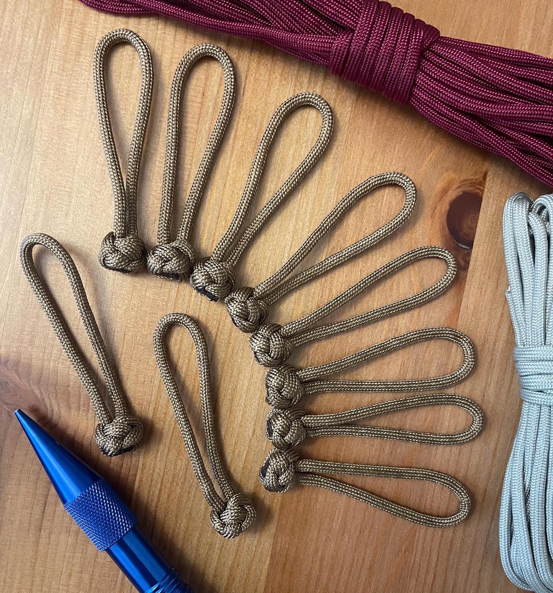 Paracord Zipper Pull Diamond Knot Pack of Ten Light Brown Color ...