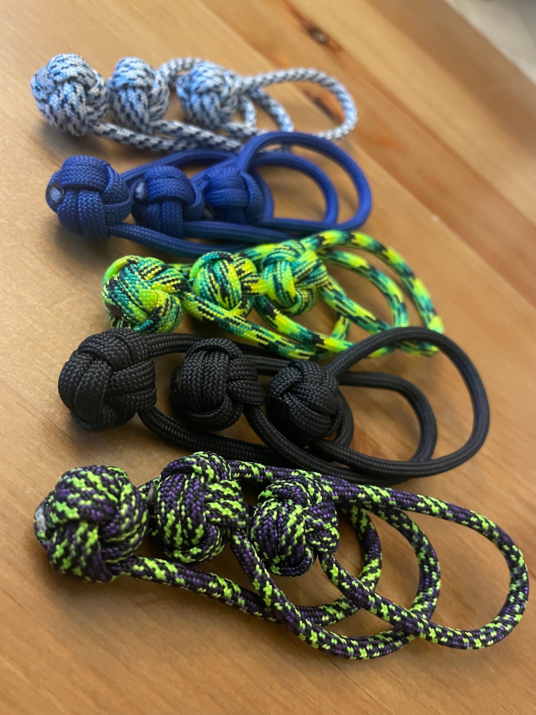 Monkey Fist Zipper Pull Paracord Mini Knot Custom Handmade Tab Pull for ...