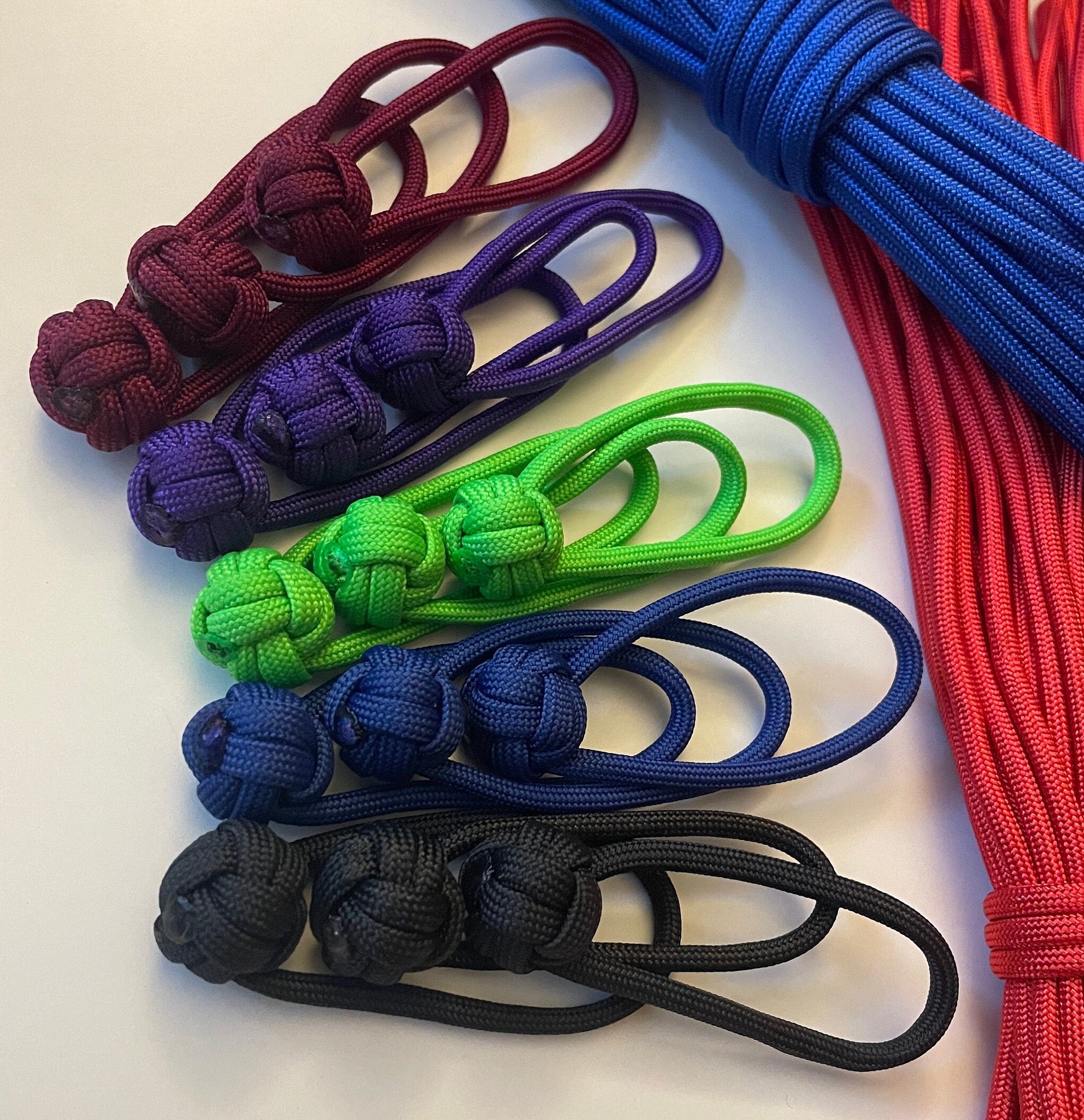 Monkey Fist Zipper Pull Paracord Mini Knot Custom Handmade Tab Pull for ...