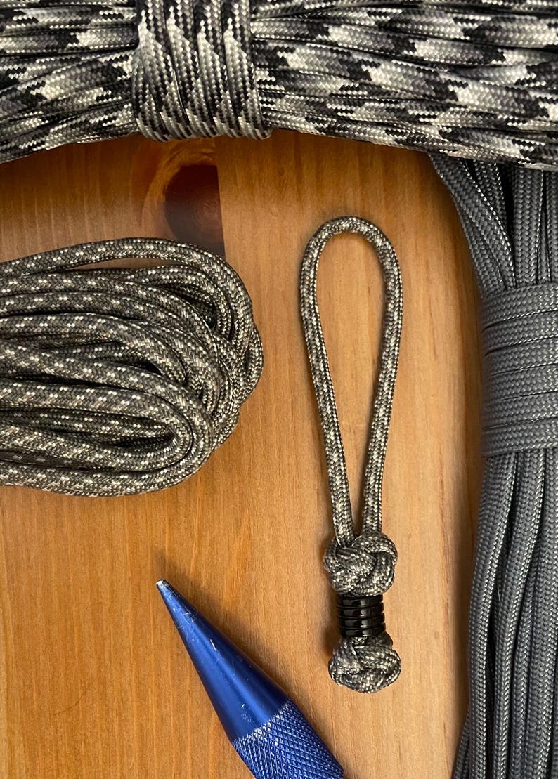 Paracord Knife Lanyard - Assorted Colors - Black Stainless Steel Bead ...