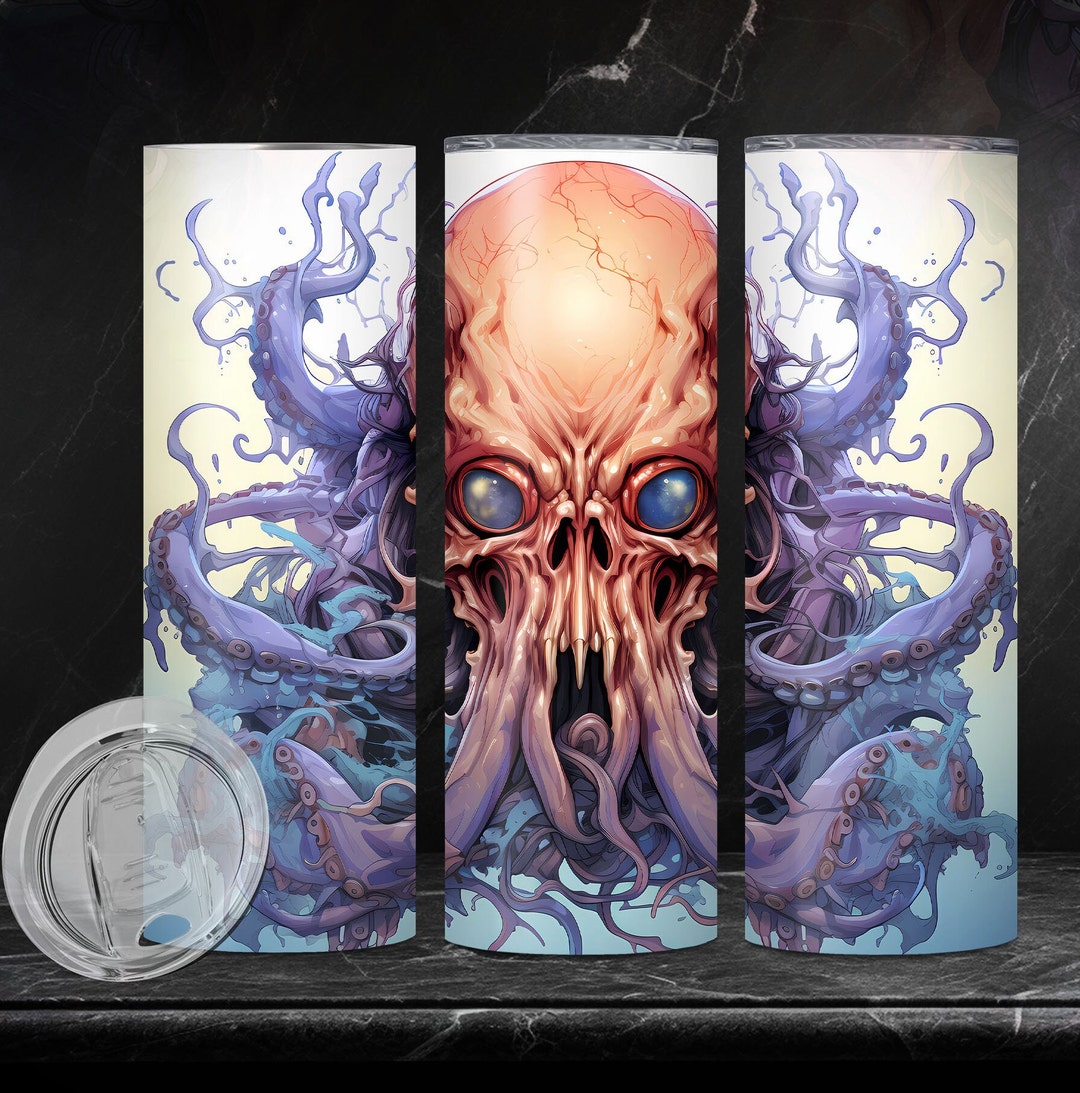 Cthulhu Skull Tumbler Wrap, Colorful Illustration, Digital Download ...