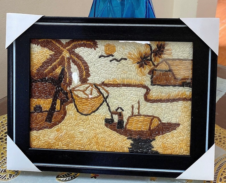 Long Traditional Dress Roasted Rice Painting - Etsy