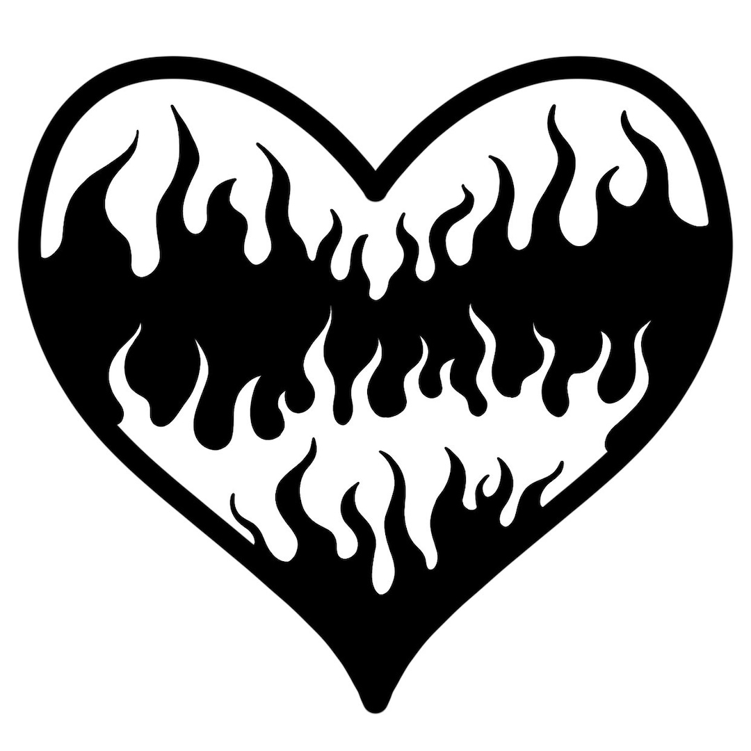 Burned Heart - Decal - Etsy