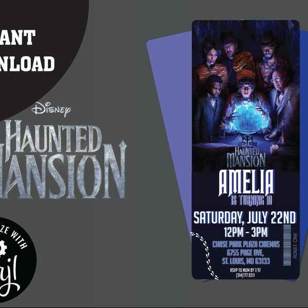 Haunted Mansion Birthday Invitation - Etsy