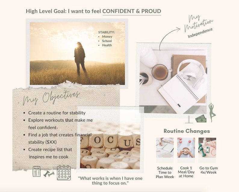 Custom Vision Board With Goal Setting Strategy Call - Etsy