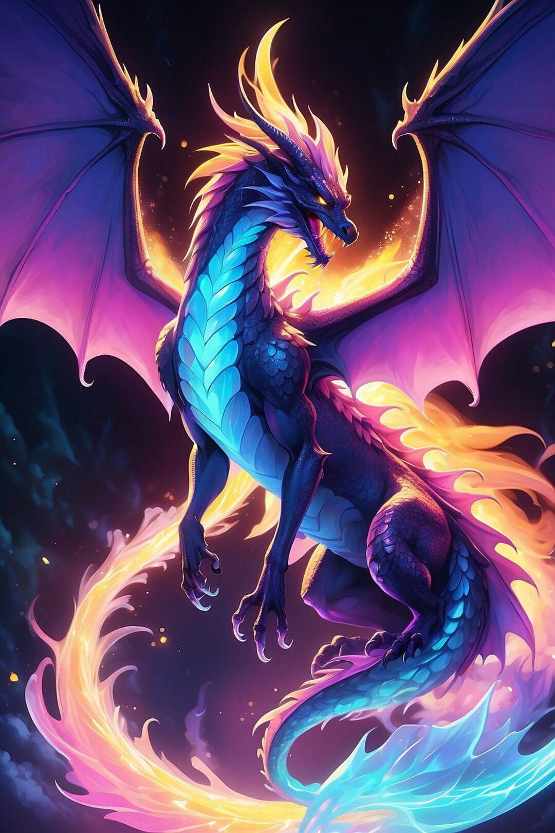 4 Dragon Illustrations, Digital Illustration, Dragon Painting ...