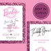 Editable Barbie Birthday Invite & Thank You Card Bundle, Digital ...