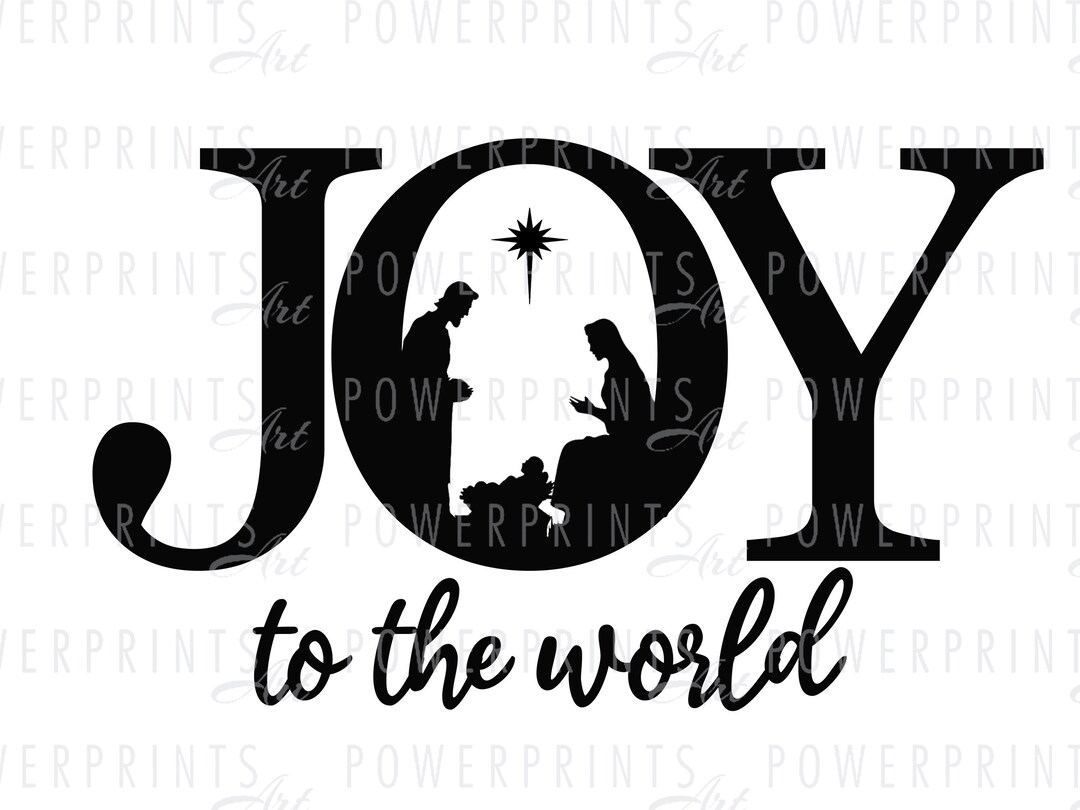 Christmas Nativity SVG Clipart: Joy to the World, Baby Jesus (digital ...