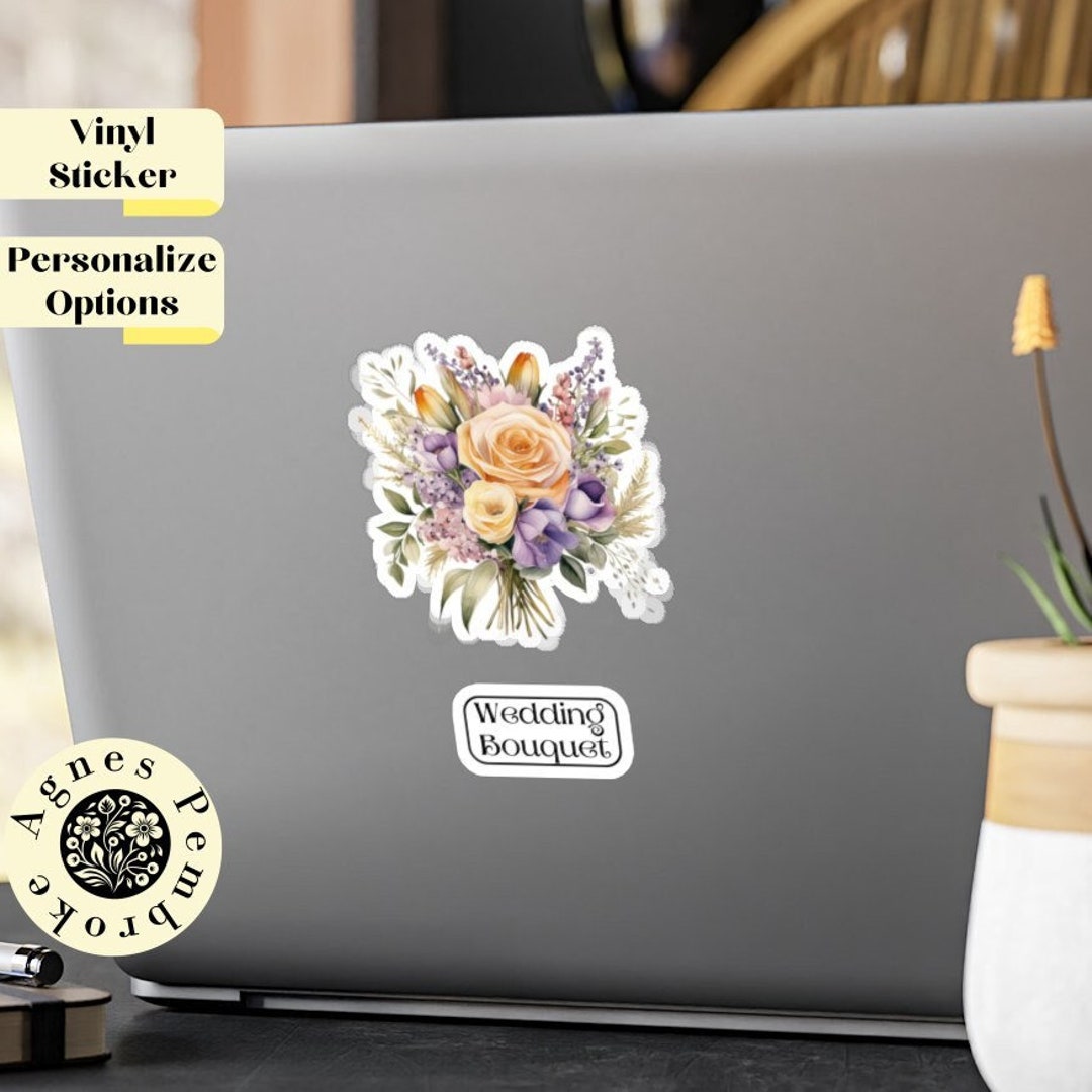 Personalized Flower Sticker Custom Sticker Flower Bouquet - Etsy