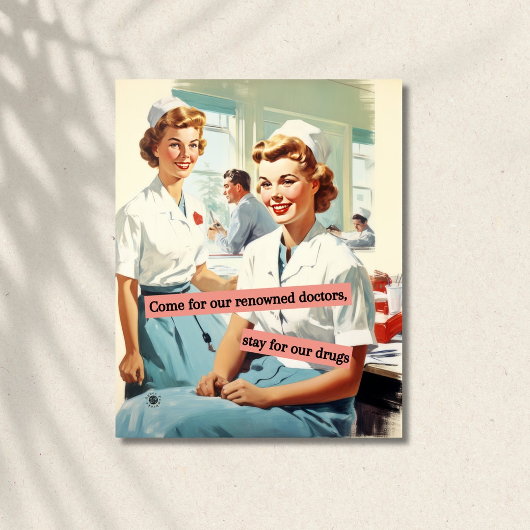 Modern Vintage Wall Art Retro Poster Home Decor Retro Style Quirky Art ...