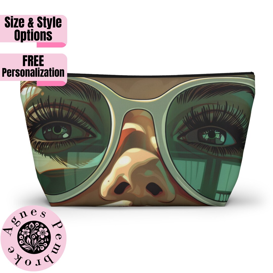 Zipper Pouch Woman Face Art With T-bottom Design Travel Organizer Pouch ...