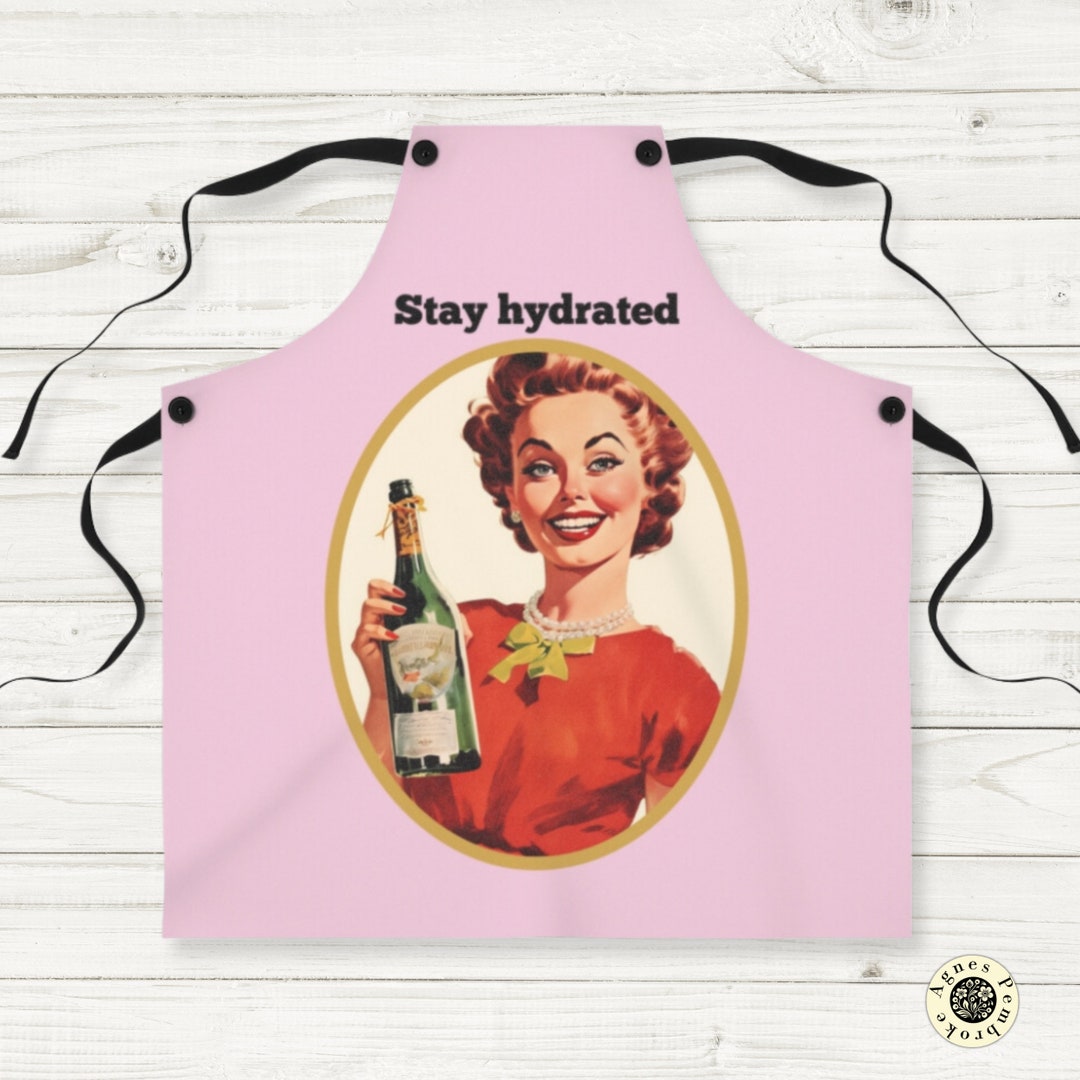 Mid Century Apron for Women Cooking Apron Waterproof Linen Detachable ...