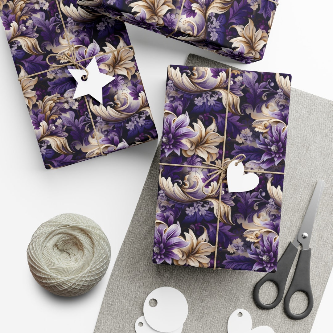 Vintage Wrapping Paper Unique Gift Box Wrap Sheet Decorative Floral ...