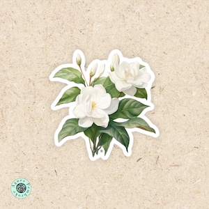 Gardenia Flowers Vinyl Decal Stickers Laptop Wildflower Decor Aesthetic ...
