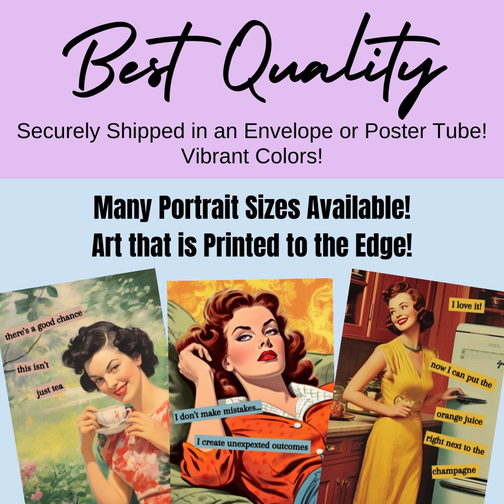 Mid Century Humor Wall Art Vintage Poster Quirky Wall Decor Art Funny ...