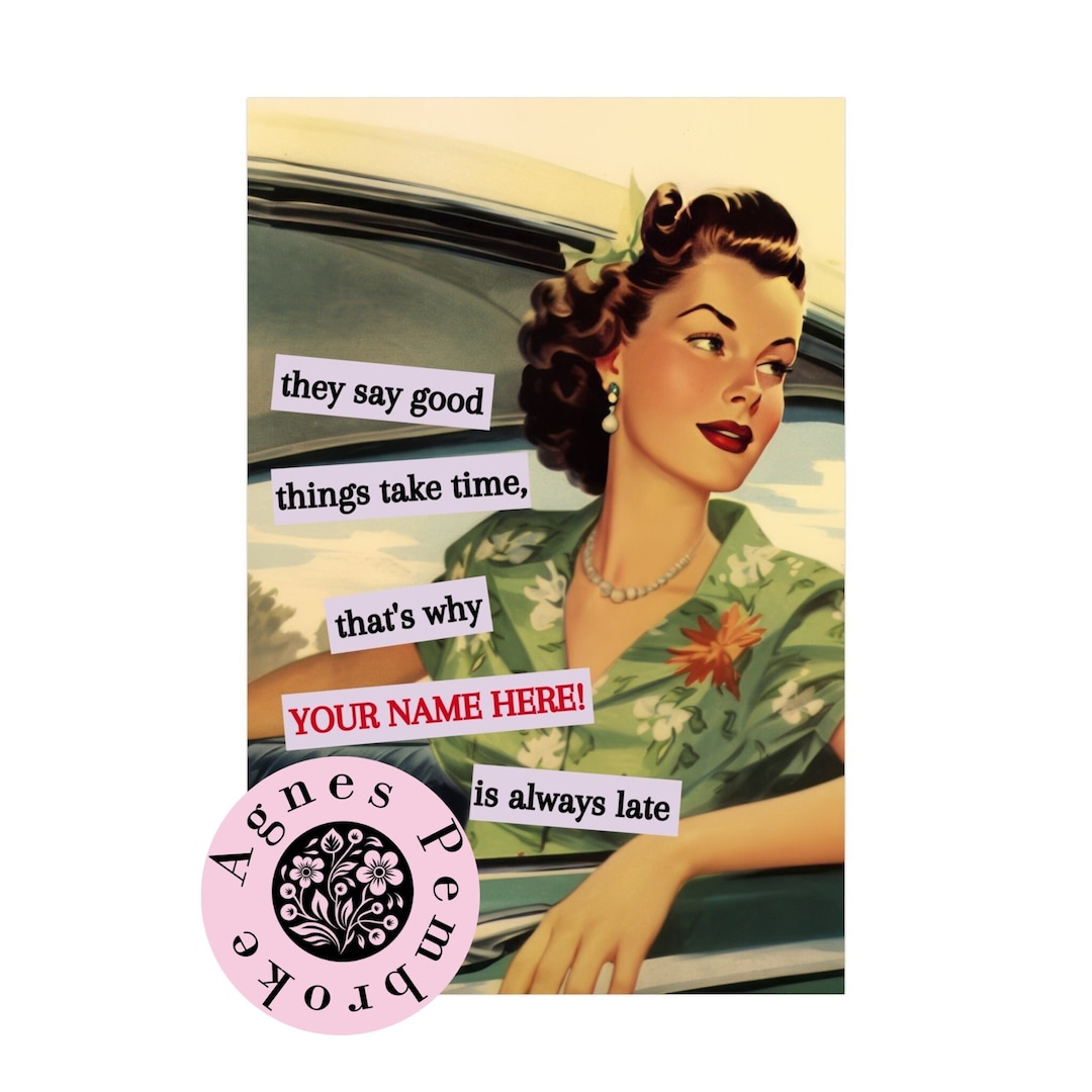 Funny Vintage Style Art Print Retro Home Decor Personalized - Etsy