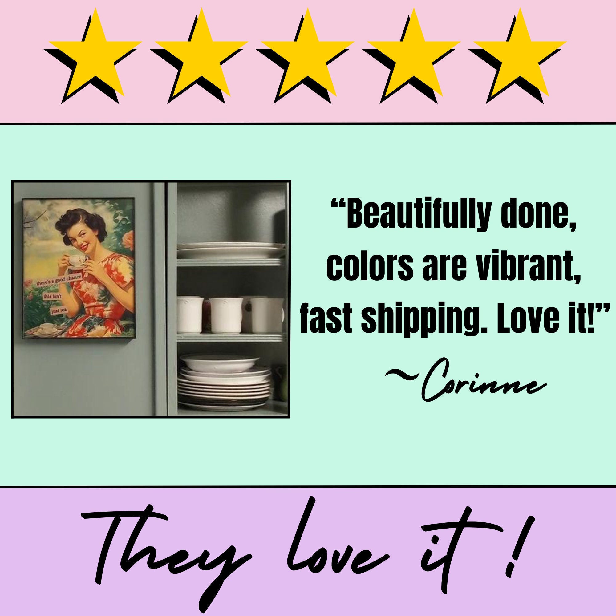 Funny Retro Poster Home Decor Mid Century Classic Wall Art Decor ...