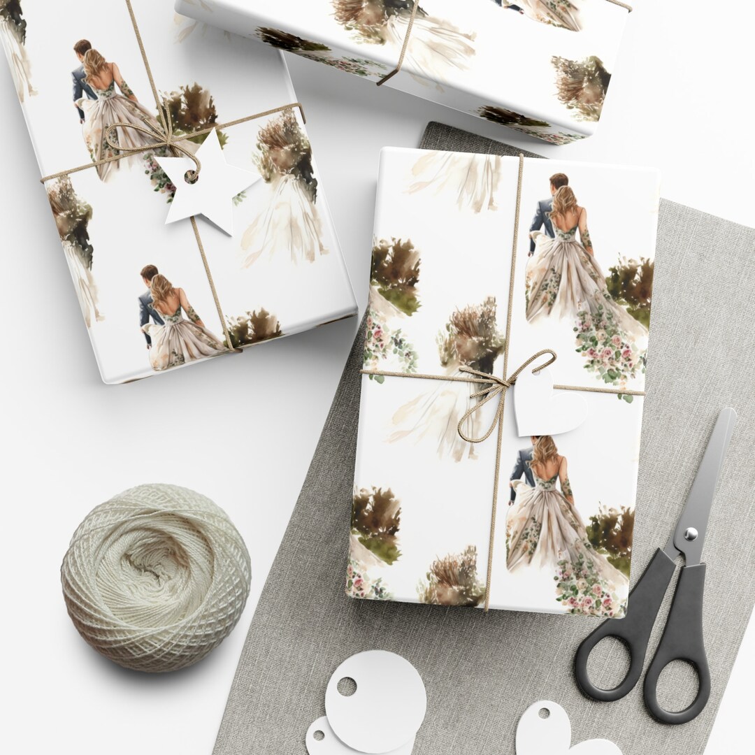 Bridal Gift Wrap Satin or Matte Finish Wedding Gift Box Wrapping Paper ...