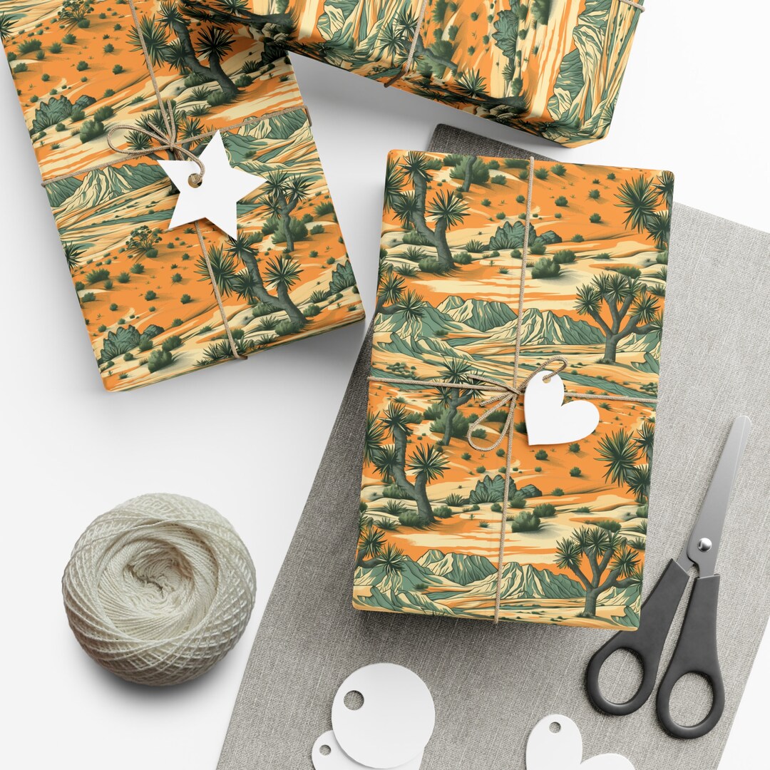 Desert Unique Wrapping Paper Vintage Gift Wrap Travel Lover Gift Cover ...
