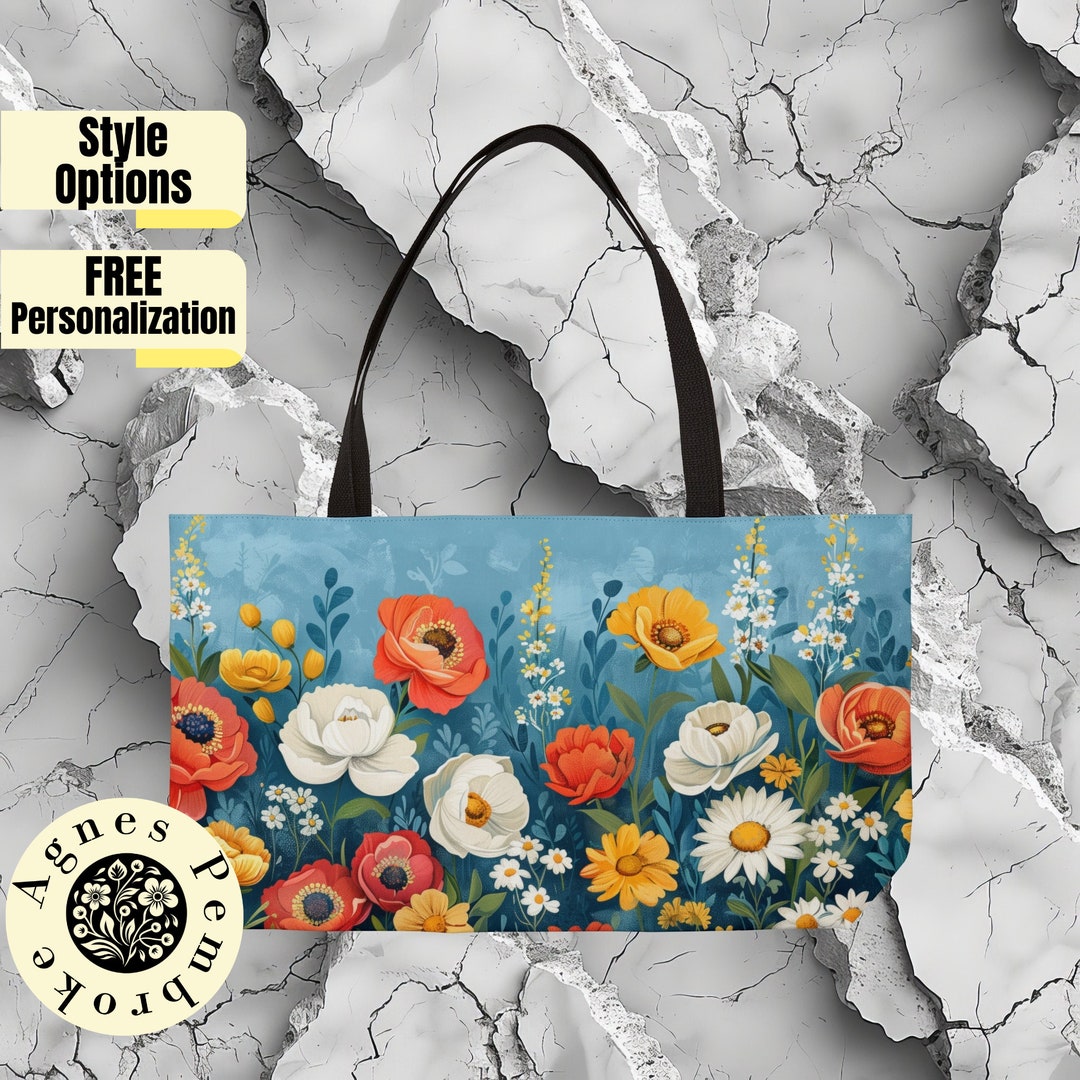 Large Weekender Tote Bag With T-bottom Reusable Shopping Bag Featuring ...