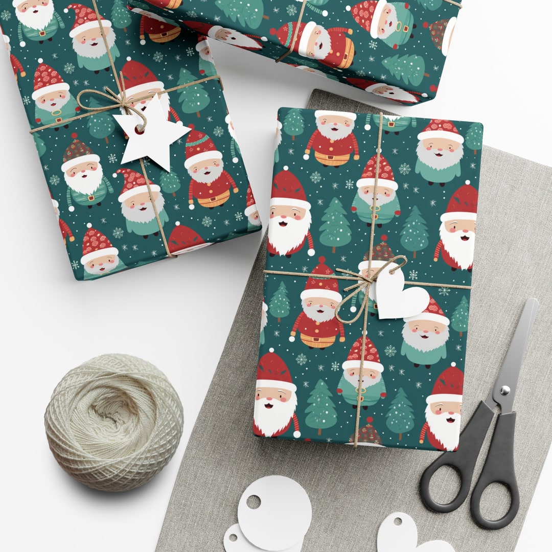 Christmas Season Gift Wrap Decorative Paper Santa Claus Wrapping Paper ...