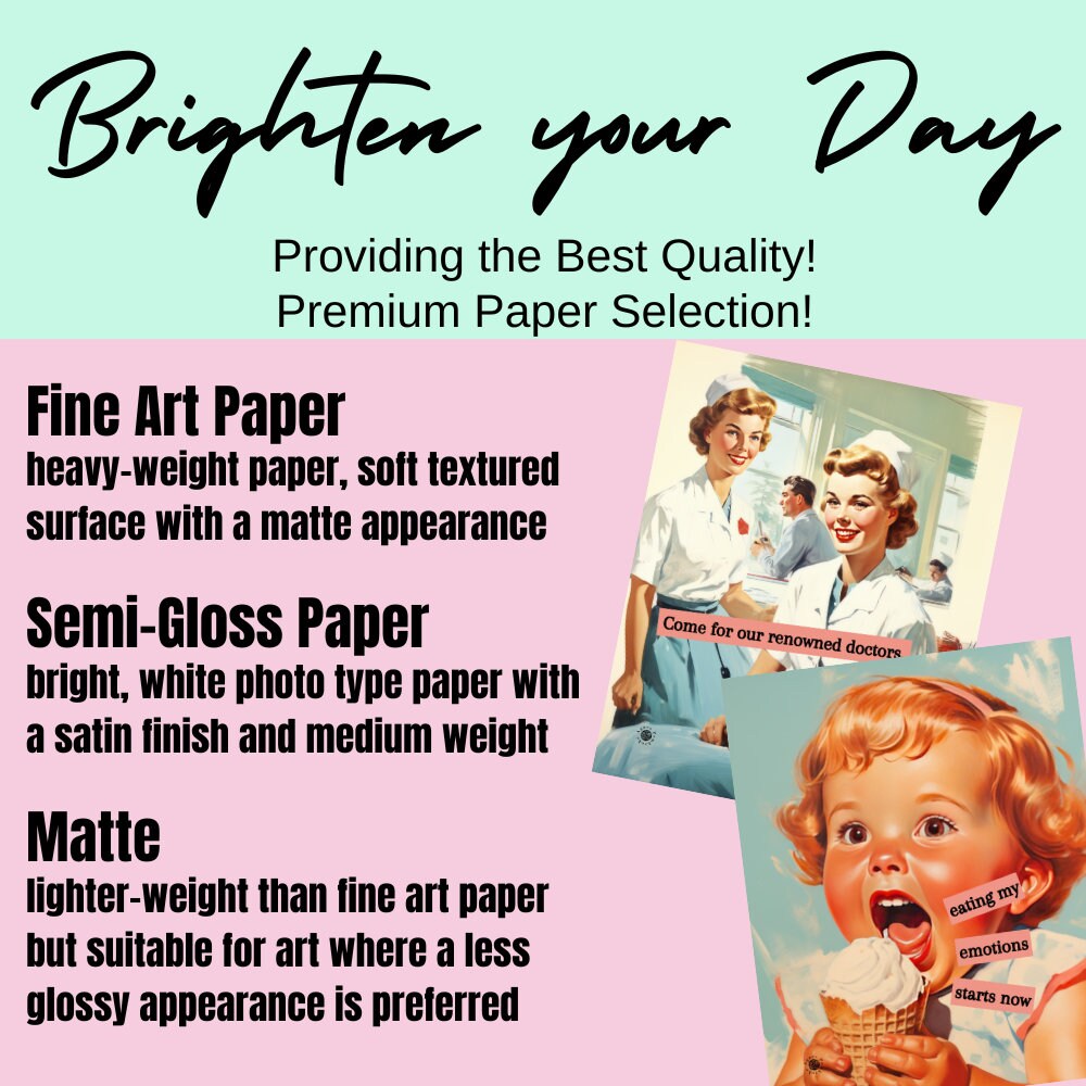 Funny Retro Poster Home Decor Mid Century Classic Wall Art Decor ...