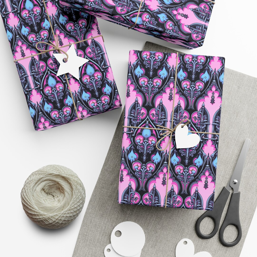 Purple Cathedral Gift Wrapping Paper Pastel Colors Wrap Sheet Party ...