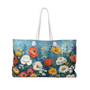 Large Weekender Tote Bag With T-bottom Reusable Shopping Bag Featuring ...